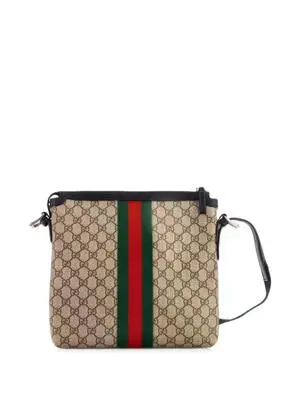 Gucci Web Messenger Bag Gg Coated Canvas Medium Crossbody Bag