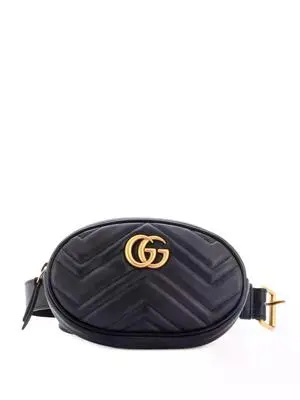 Gucci Gg Marmont Matelasse Leather Belt Bag - Black