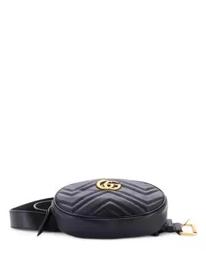 Gucci Gg Marmont Matelasse Leather Belt Bag - Black
