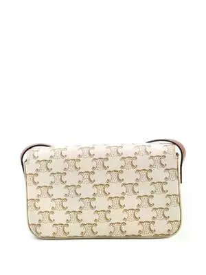Celine Triomphe East-west Shoulder Bag In Coated Canvas - Neutrals