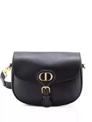 Dior Bobby Flap Bag Leather Medium Crossbody Bag - Black