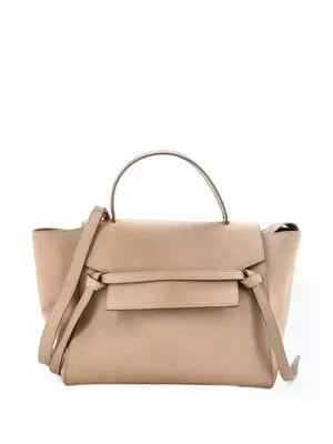 Celine Textured Leather Mini Belt Bag Shoulder Bag - Neutrals