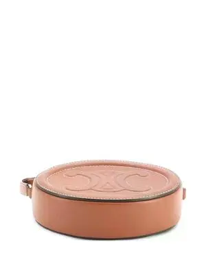 Celine Triomphe Oval Leather Mini Crossbody Bag - Brown