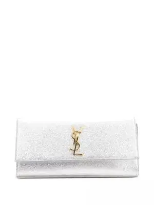 Saint Laurent Saint Laurent Classic Monogram Calfskin Long Clutch Bag Metallic
