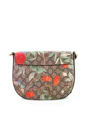 Gucci Padlock Saddle Bag In Tian Print Gg Coated Canvas