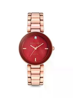Anne Klein Ceramic Diamond 33mm Watch - Red