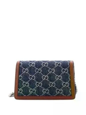 Gucci Dionysus Bag Gg Denim Super Mini Crossbody Bag - Blue