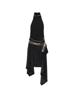 IRO PARIS Veziane Stud-embellished Asymmetrical Midi Dress