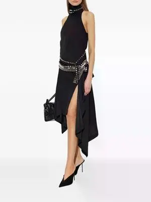IRO PARIS Veziane Stud-embellished Asymmetrical Midi Dress