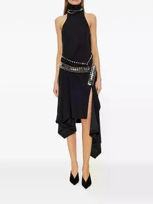 IRO PARIS Veziane Stud-embellished Asymmetrical Midi Dress