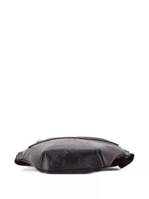 Gucci Gg Embossed Perforated Leather Small Belt Bag - Black