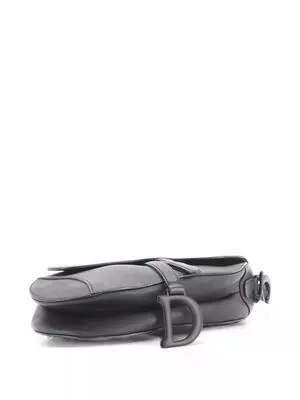 Dior Ultra Matte Saddle Handbag Leather Medium Shoulder Bag - Black