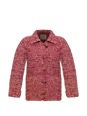 MARANT ETOILE Toggle-fastening Chunky-knit Cardigan - Red