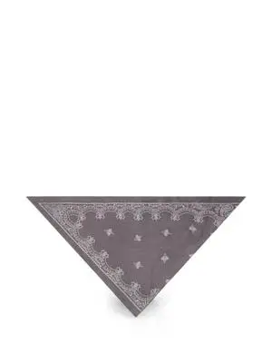 Destin Paisley-print Wool Bandana - Grey