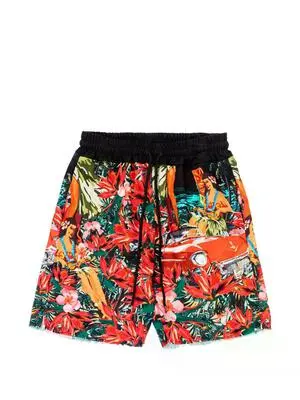 MAUNA KEA Graphic-print Drawstring Shorts - Red