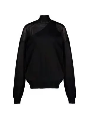 Fendi Sheer-panelled High-neck Sweater