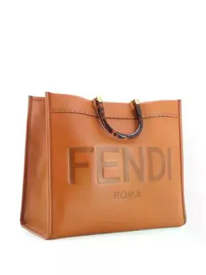 Fendi Sunshine Shopper Leather Large Tote Bag
