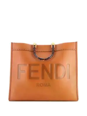 Fendi Sunshine Shopper Leather Large Tote Bag