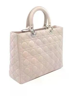 Dior Lambskin Cannage Lady Satchel - Neutrals
