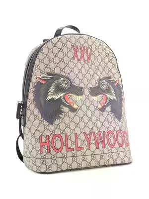 Gucci Zip Around Gg Coated Canvas Medium Backpack