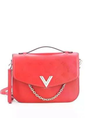 LOUIS VUITTON Very Messenger Monogram Leather Shoulder Bag - Red