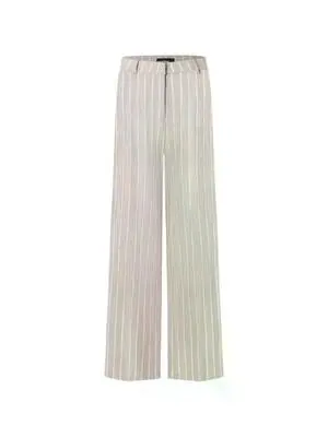 CAMBIO Mira Pinstripe Wide-leg Trousers - Neutrals