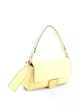 Fendi Baguette Nm Bag Zucca Embossed Leather Medium Crossbody Bag