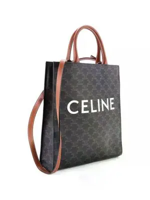 Celine Vertical Cabas Triomphe Coated Canvas Small Tote Bag