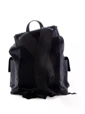 Gucci Double Pocket Buckle Gg Coated Canvas Large Backpack