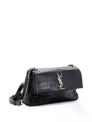 Saint Laurent West Hollywood Crocodile Embossed Leather Small Shoulder Bag