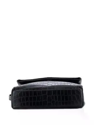 Saint Laurent West Hollywood Crocodile Embossed Leather Small Shoulder Bag