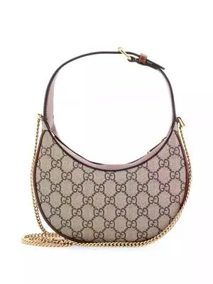 Gucci Interlocking G Patch Half Moon Gg Coated Canvas Mini Hobo Bag