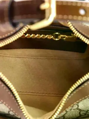 Gucci Interlocking G Patch Half Moon Gg Coated Canvas Mini Hobo Bag