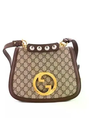 Gucci Blondie Nm Top Handle Bag Gg Coated Canvas Medium Satchel - Brown