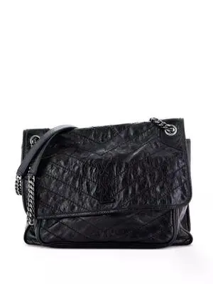 Saint Laurent Niki Chain Flap Bag Matelasse Chevron Leather Large Shoulder Bag