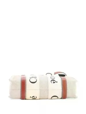 Chloé Woody Convertible Canvas With Leather Small Tote Bag