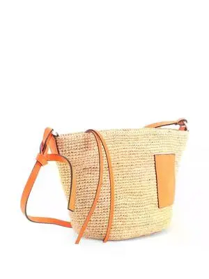 Loewe Pochette Woven Raffia Crossbody Bag - Orange