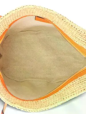 Loewe Pochette Woven Raffia Crossbody Bag - Orange