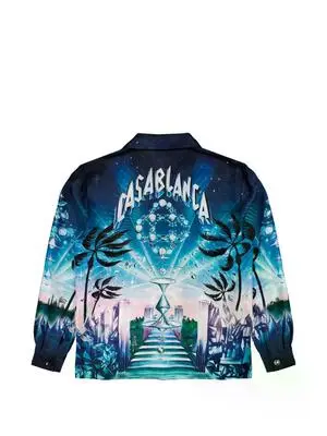Casablanca Crystal Alchemy Cuban Collar Shirt