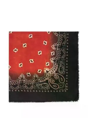 Destin Jil Paisley-print Wool Scarf - Red