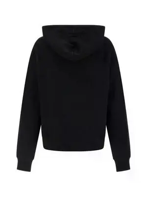 Max Mara Logo-embroidered Zip-up Hoodie - Black