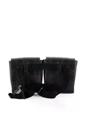 Gucci Double Gg Embossed Perforated Leather Belt Bag