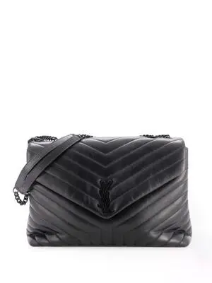Saint Laurent Loulou Matelasse Chevron Leather Large Shoulder Bag - Black