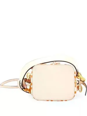 Fendi Mon Tresor Zucca Embossed Leather Mini Bucket Bag - Orange