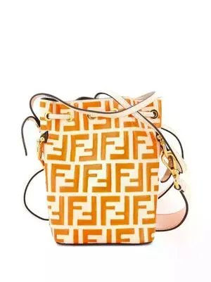 Fendi Mon Tresor Zucca Embossed Leather Mini Bucket Bag