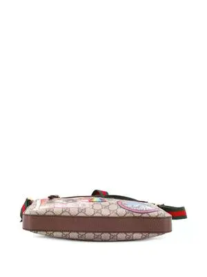 Gucci Gg Coated Canvas Messenger Bag With Applique