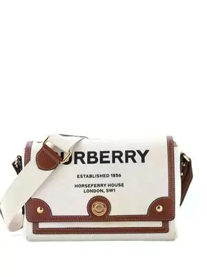 Burberry Note Canvas With Leather Medium Crossbody Bag