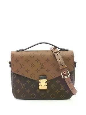 LOUIS VUITTON 2017 Monogram Reverse Pochette Metis Satchel - Brown