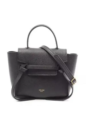 Celine 2010-2026 Pico Grained Calfskin Belt Bag Satchel - Black