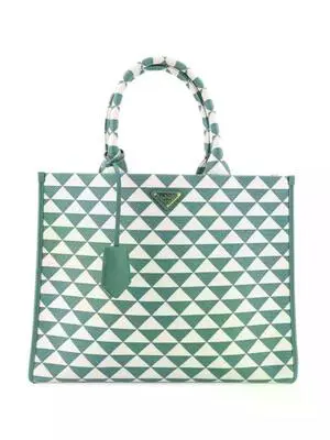 Prada Symbole Shopper Jacquard Large Tote Bag